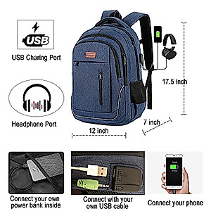 Travel Business Laptop Backpack for Women Men, Anti Theft Waterproof Slim Carry on Backpack With 15.6 Inch Laptop Compartment, Backpack Computer Bag Bookbag Gifts 15.6 inch (Blue)