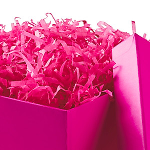 Hallmark Medium Gift Box with Lid and Shredded Paper Fill (Hot Pink 7 inch Box) for Anniversaries, Bridal Showers, Bachelorette, Bridesmaids Gifts, Valentine's Day, All Occasion