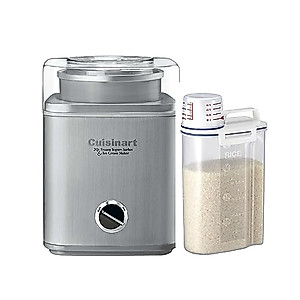 Cuisinart Ice Cream Maker - Homemade Frozen Delights with Easy Cleanup, 2-Quart Capacity - Gelato, Sorbet, Frozen Yogurt - Kitchen Essential for Dessert Lovers Bundle with Rice Container (2 Items)