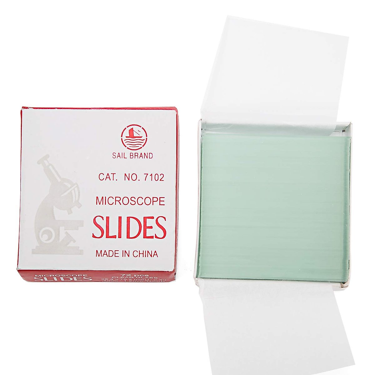 Swift Microscope Slides Kit with 72 Pre-Cleaned Blank Slides and 100 Glass Coverslips, Ground Edges