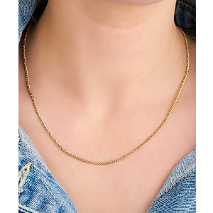 Barzel 18K Gold Plated Curb/Cuban Link Gold Chain Necklace 2MM, 3MM, 4MM, 5MM For Women or Men - Made In Brazil (24 Inches, 2MM Gold)