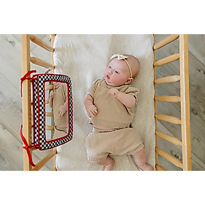 Genius Baby Toys Tummy Time Mirror for Babies 0-6 Months - Double-Sided with High Contrast Images - Baby Floor Mirror Can Be Used in Crib - No Hard Edges - Black White and Red