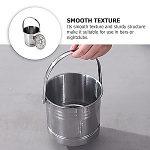 BESTOYARD Stainless Steel Ice Bucket- Double Wall Insulated Ice Bucket for Buffet Cocktail Parties Bar- 5.5x 5.5 Ice Container
