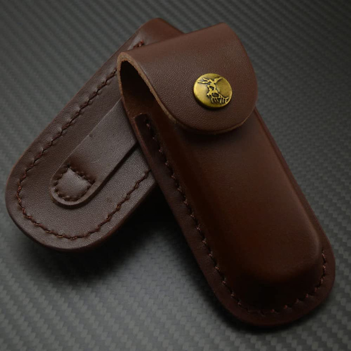 5 inches Real Leather Knife Sheath Folding Pocket Knife Pouch Holster For 5" Folding Tool 4 3/4"Multl-Tool