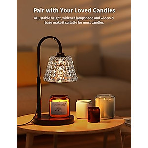 Candle Warmer Lamp with Timer - Adjustable Height w/2 Bulbs, 4 Levels Dimmable -Ideal Bedroom Home Decor & Graduation Gifts for Women Electric Wax Melter Widened Design for Various Scented Candles