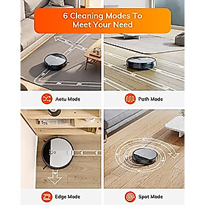 ILIFE V8s Robot Vacuum and Mop Combo, Big 750ml Dustbin, Enhanced Suction Inlet, Zigzag Cleaning Path, LCD Display, Schedule, Self-Charging Robot Vacuum Cleaner, Ideal for Hard Floor and Pet Hair.