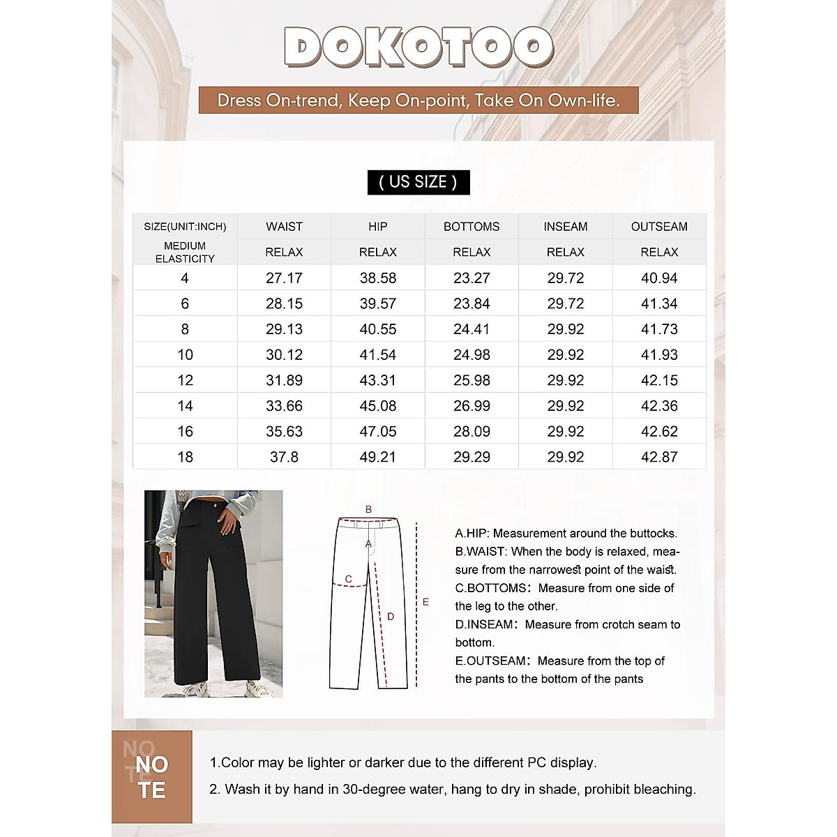 Dokotoo Cargo Pants Women Womens Pants Wide Leg High Waisted Jeans Pants White Work Slacks Dress Pants 2025 Trendy Outfits Spring Fashion Clothes Clothing Womens Trousers Casual Teacher Pants Palazzo