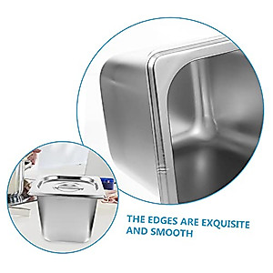 ULTECHNOVO 2pcs Hotel Pan Table Tray Deep Steam Pan Stainless Steel Chafers Stainless Steel Saucepan Table Trays for Eating Food Heater Buffet Dishes Container Buffet Simple Tray Canteen Tray