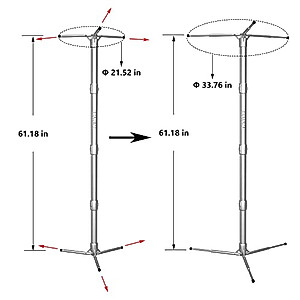 GWIYEE Aluminum Collapsible Clothing Rack, Porbatle Clothes Drying Rack, Laundry Drying Rack, Foldable Clothes Rack