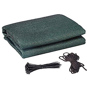 GWOKWAI Fence Privacy Screen Mesh, Heavy Duty Windscreen Fencing Netting with 12pcs Tie Shade Net Cover for Garden Fence Construction Site Yard