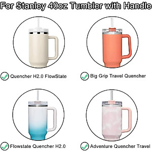 2 Pcs Tumbler Lid for Stanley 40oz Cup, Dustproof Spill Proof Splash Resistant Replacement Cup Lid for Stanley Tumbler and More Coffee Mugs (White)