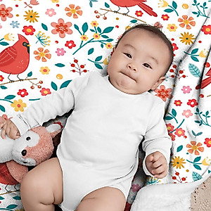 Cardinal Bird Throw Blanket - Cardinal Gifts for Women Girl Super Soft Flannel Blanket for Sofa Couch Bed Camping Travel - Plush Warm Cozy Bed Home Decor for All Seasons, 40"x50"for Kids/Baby