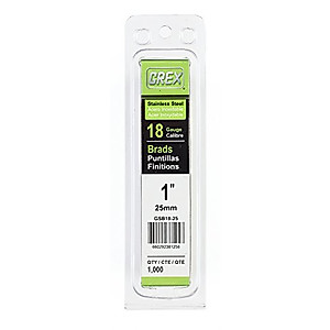 Grex GSB18-25 1 In. 18 Ga. Brad Nails, Stainless Steel 304, 1M