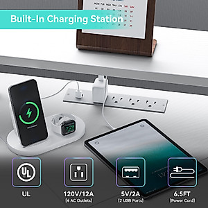 Patikuin L Shaped Desk with Power Outlets & LED Lights, 62" Computer Desk with Full Monitor Stand & Storage Shelves, Corner Desk Gaming Desk, Ergonomic Home Office Desk, White