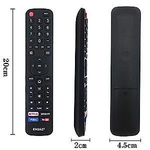Riry Replacement Hisense TV Remote Control EN2A27 for Hisense Remote Control Compatible with All Hisense Android 4K LED HD UHD Smart TVs