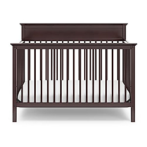 Storkcraft Carmel 5-in-1 Convertible Crib (Espresso) - GREENGUARD Gold Certified, Converts to Toddler Bed & Full-Size Bed, Fits Standard Full-Size Crib Mattress, 4 Adjustable Mattress Heights