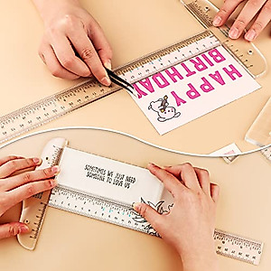 12" Clear Acrylic T-Square Ruler for Easy Reference While Crafting T-Square Ruler Hand Tool in Both Inches Metric Measurements Transparent Graduated T-Ruler Inch Metric T-Square Measuring Scale Ruler