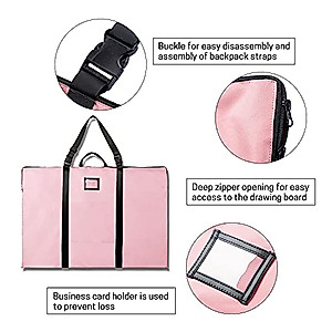 Large Size Art Portfolio Bag with Nylon Shoulder, 24 x 36 inches Light Weight Poster Storage Bag Board Holder with Handle and Zipper for Poster, Sketching and Drawing