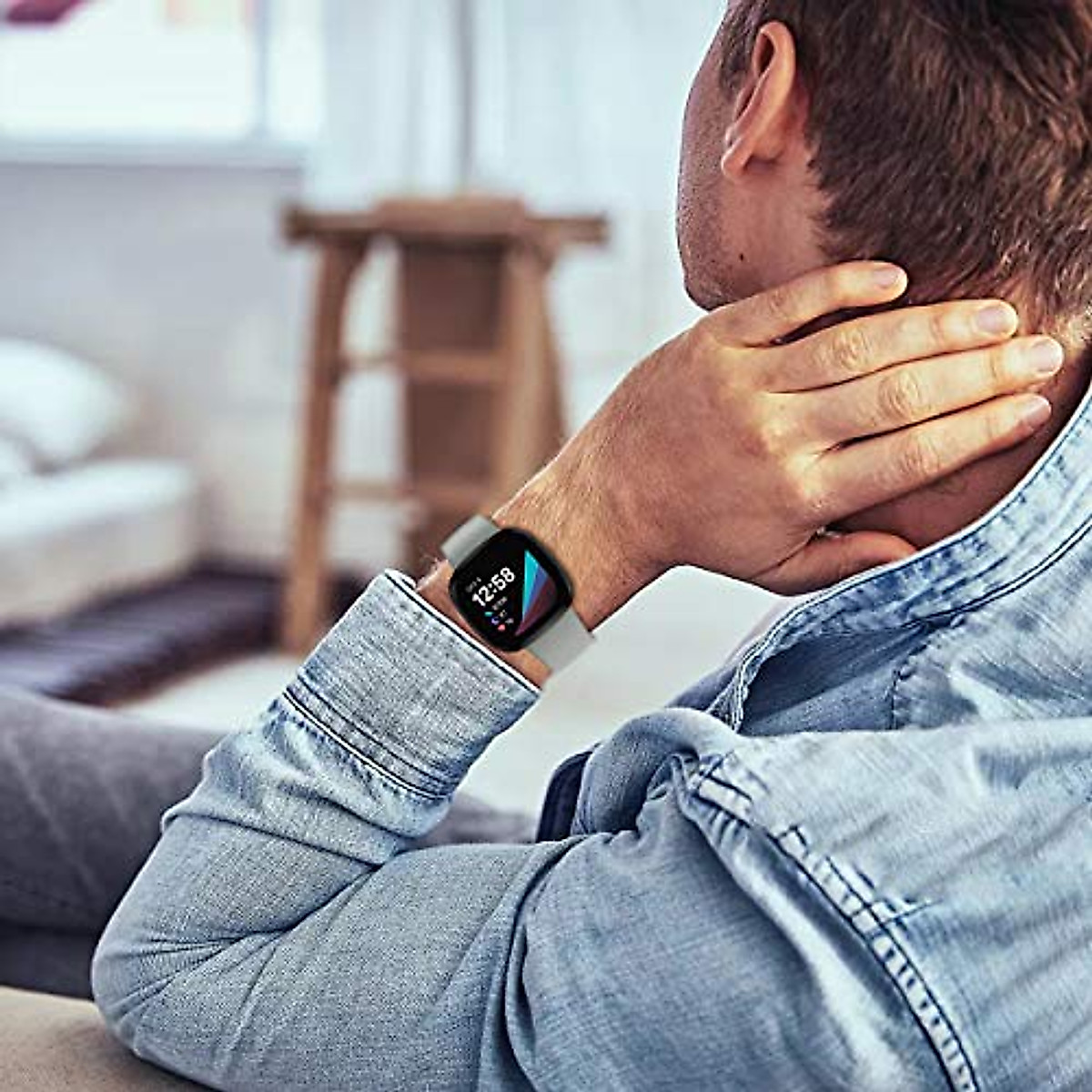 ZEBRE [4-Pack] Screen Protector Case Compatible with Fitbit Sense/Versa 3, TPU Rugged Bumper Case Cover All-Around Protective Plated Shell Accessories [Scratch-Proof] for Sense Smartwatch