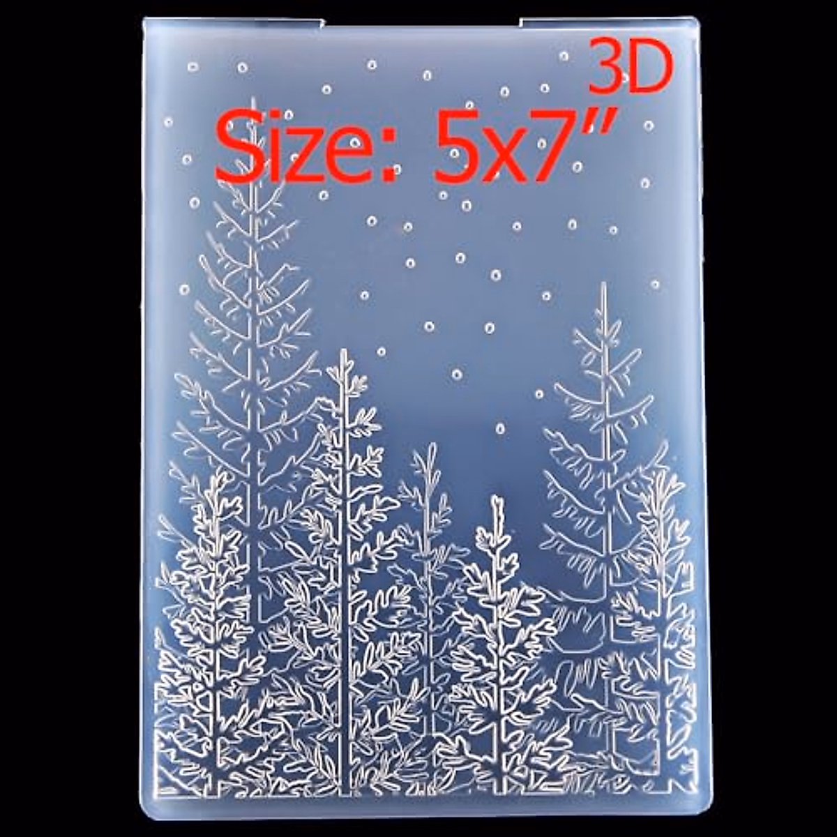 KWELLAM 3D Merry Christmas Snowfall Tree Woodland Background Plastic Embossing Folders for Card Making Scrapbooking and Other Paper Crafts 3080401