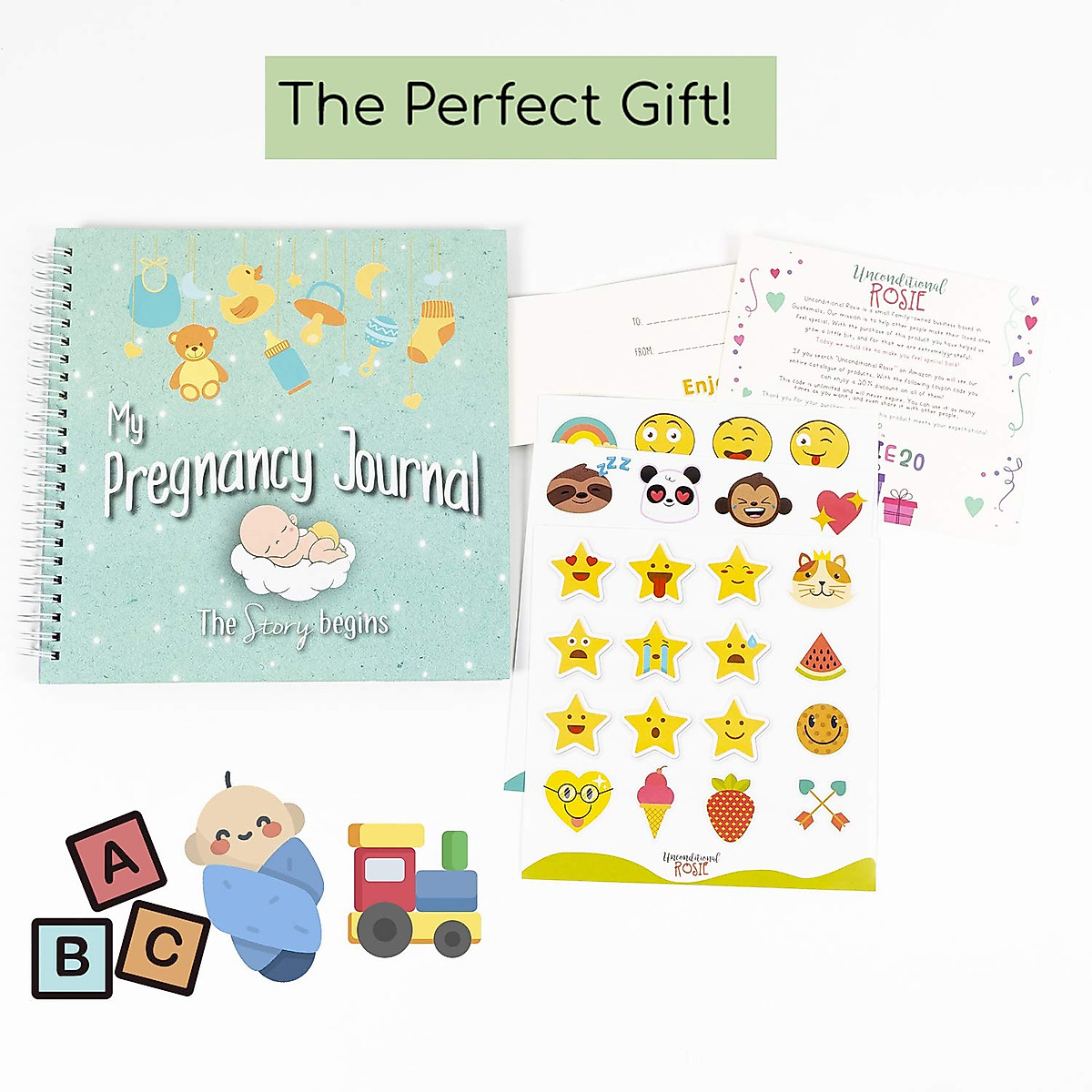 My Belly Book - Pregnancy Journal and Baby Memory Book with Stickers - Baby's Scrapbook and Photo Album - Pregnancy Journals for First Time Moms - Pregnancy Journal Memory Book