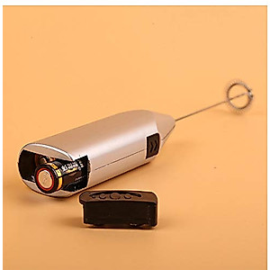 KPIBEST Milk Frother Silver Handheld Stainless Steel, Portable and Powerful Foam Maker for Coffee Egg