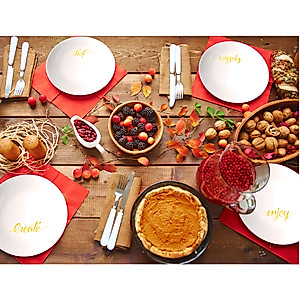 Patelai 8 Pcs 6'' Appetizer Plates Salad Plates Chip Resistant Snack Plates White Dessert Plates with Gold Celebration Words Multi Purpose Serving Plates