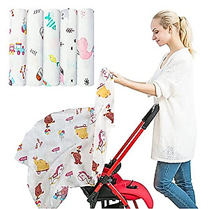 Koo-dib Baby Muslin Swaddle Blanket The Comfy Swaddles Sack 0-3 Months Receiving Baby Blanket Set of 5 Newborn Essentials Must Haves are Swaddle Blankets Baby Girl 30x30 Inches Infant Wraps