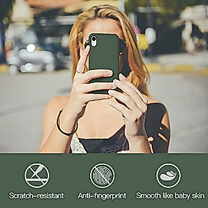 ZVastt iPhone XR Case, iPhone XR Phone Case Liquid Silicone Gel Rubber Slim Phone Case Soft Anti-Scratch Durable Microfiber Lining Full Body Shockproof Protective Cover iPhone XR 6.1", Forest Green