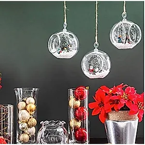 2 Clear Globe Terrarium Plastic 4.5" x 4.5" x 5,5" DIY Create Your own Hanging Planter Stand Kids Crafters Wedding Air Plants Succulents Orbs Candles + Jute tie- Steelpangal