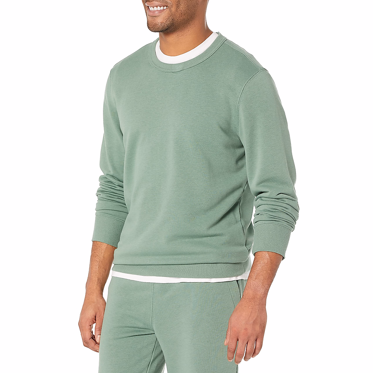 Amazon Essentials men's Crewneck Sweatshirt, Lightweight Long-Sleeve French Terry, Sage Green, X-Large, (Available in Big & Tall)