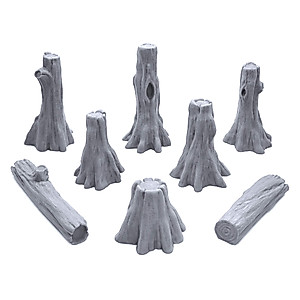 EnderToys Swamp Tree Trunks & Logs, 3D Printed Tabletop RPG Scenery and Wargame Terrain for 28mm Miniatures