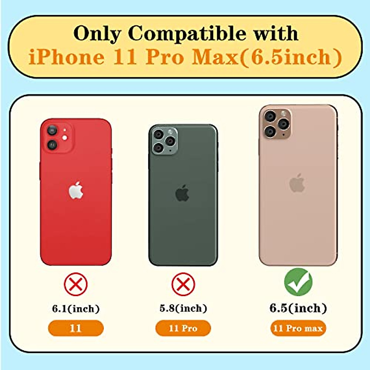 Petitian for iPhone 11 Pro Max Square Case Loopy Stand/Strap, Luxury Cute Women Girls Heart Electroplated Designer Squared Edge Phone Cases for 11 Pro Max, Grey Blue