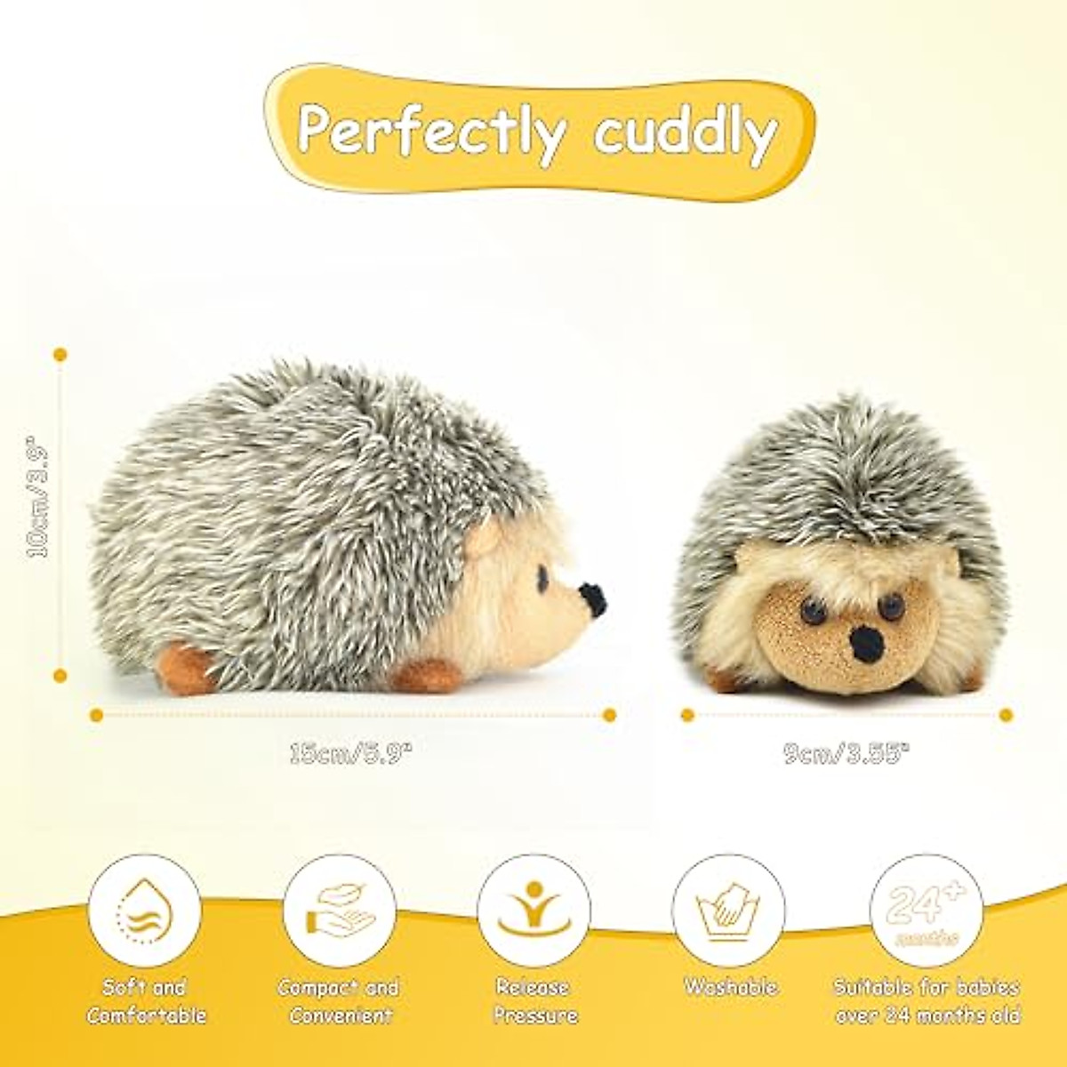 XUO Hedgehog Stuffed Animal, Cute Stuffed Hedgehog Soft Adorable Squishy Plush Toy, Gift for Boys Girls Kids