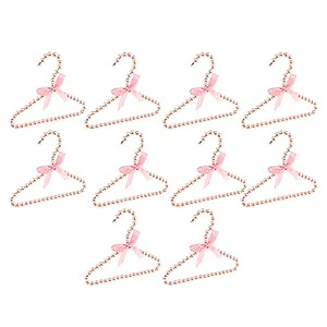 Gazechimp 10Pcs 20Cm Pearl Beads Kids Hanger Coat Dress Pant Hook Halter Pink