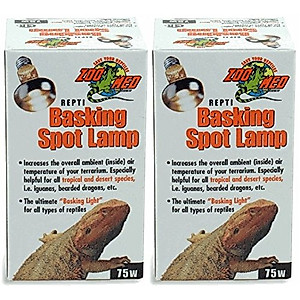 Zoo Med 2 Pack of Repti Basking Spot Lamps, 75 Watt