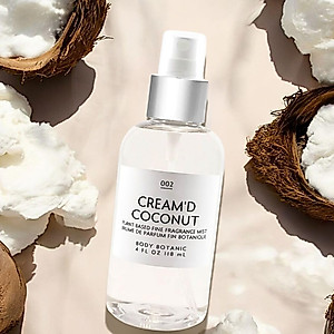 Cream'd Coconut Fine Fragrance Mist by Body Botanic 4 Fl Oz 118 mL - an Irresistible Blend of Coconut Milk, Fresh Coconut, Cashmere and Vanilla Noir