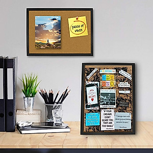 OWLKELA Cork Board Bulletin Board 17.7"X 13.3", Vision Board, Notice Pin Board, Ideal for Office & Home Decor, School Message Board or Vision Board