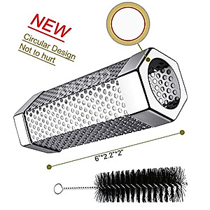 AMXRD Smoke Tube, Premium 6 inch 304 Stainless Steel BBQ Wood Pellet Smoker Tube with Cleaning Brush for All Grills or Smoker, Dishwasher Safe