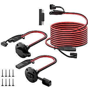 Bateria Power SAE Connector SAE Extension Cable, SAE Power Socket Sidewall Port SAE Cable Quick Connect for Solar Generator Battery Charger