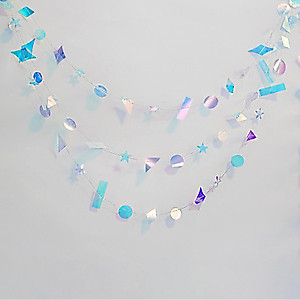 Cheerland Holographic Confetti Garland Iridescent Party Supplies Euphoria Party Decorations Hanging Backdrop Streamers Birthday Banner Disco NYE New Year Eve Party Decorations