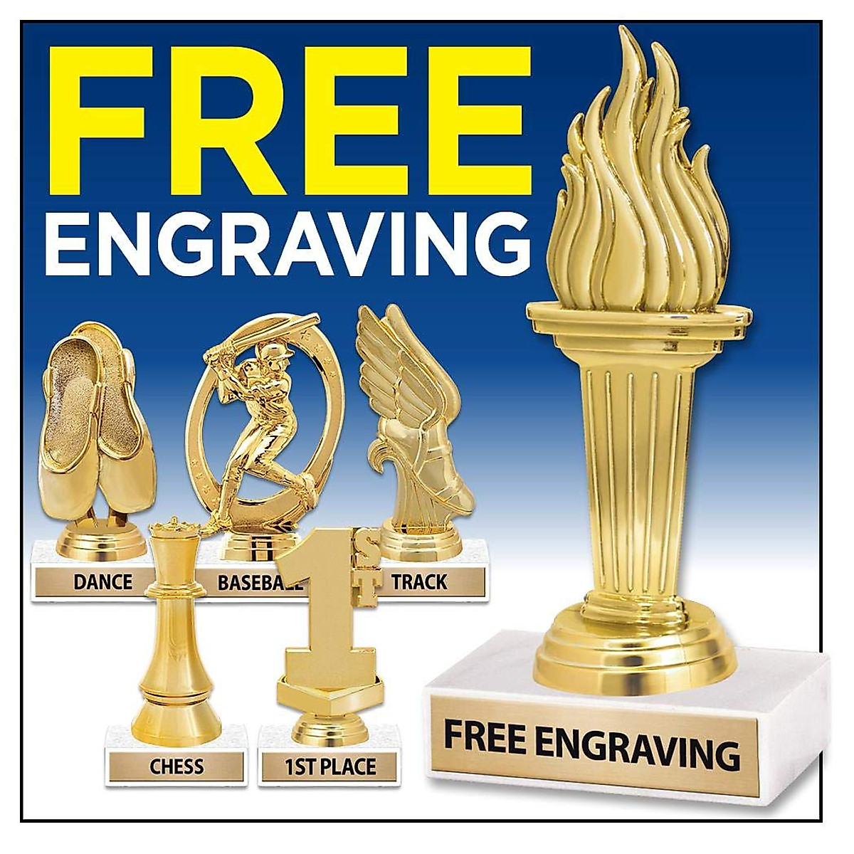 Crown Awards Star Trophies - 5" Three Star Recognition Trophies Custom