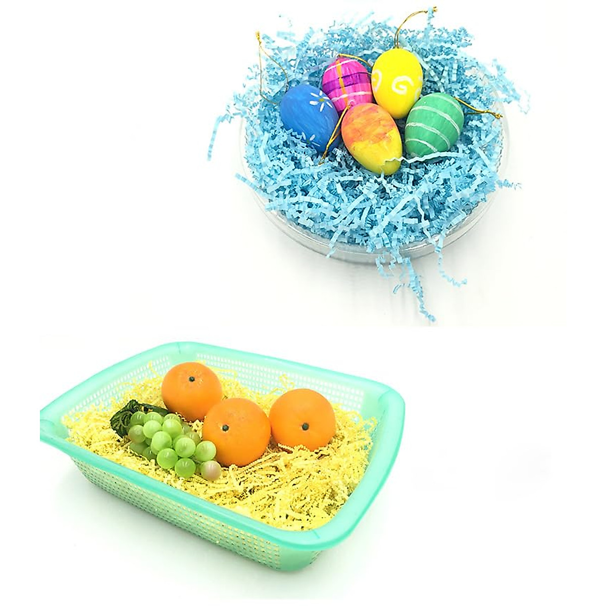 Sansam Crinkle Cut Paper Shred Filler, 1.1 LB Christmas Tone Conffetti Hamper Filling Paper for Basket and Gift Box Filling, Gift Wrapping,Packaging, Shipping, Moving, Cushioning