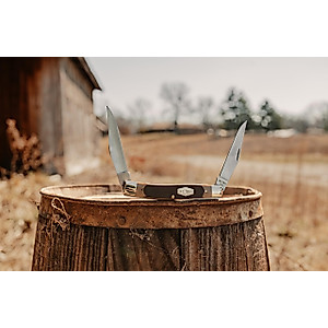 Old Timer 77OT Muskrat 6.9in Traditional Folding Pocket Knife with 2 High Carbon Stainless Steel Blades, Ergonomic Sawcut Handle, and Convenient Size for EDC, Hunting, Camping, Whittling, and Outdoors