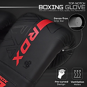 RDX Bag Gloves Boxing Punching Mitts, Maya Hide Leather, Padding, Ventilated Palm, MMA Heavy Punch Training, Muay Thai Kickboxing Focus Pads Double End Speed Ball Workout, Adult Men Women