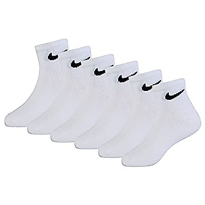 Nike Young Athletes Lightweight Ankle 6-Pair Pack Socks Kids WHITE 7C-10C (4-5 US Sock Size)