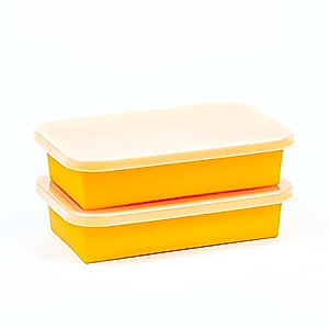 (2 Pack) Large Silicone Freezer Containers For Soup, Pasta Sauce, Leftovers, Broth & More - 6 Cup Reusable BPA Free Non Plastic Food Storage Freezing Trays With Lids & Measurement Lines (2 Pack)