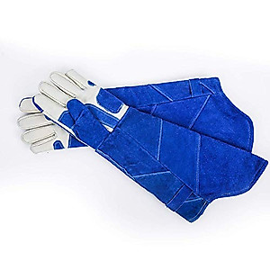 Sporting Style Animal Handling Gloves Bite Proof Reinforced Leather for Dog Training,Cat Scratch,Multipurpose Pet Glove, Grooming,Falcon,Grabbing,Reptile,Snake