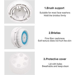 Compatible Replacement Facial Cleansing Brush, Skin Brightening, Deep Pore Face Brush Head Replacement as Facial Cleaning Tool for Clogged and Enlarged Pores(4-Pack)