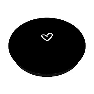 minimalist white cute doodle heart vintage simple outline PopSockets Swappable PopGrip